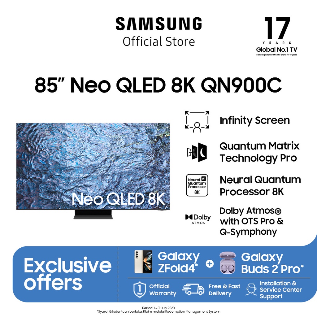 Jual Samsung Smart TV 85 inch Neo QLED 8K QN900C dengan Neural Quantum ...