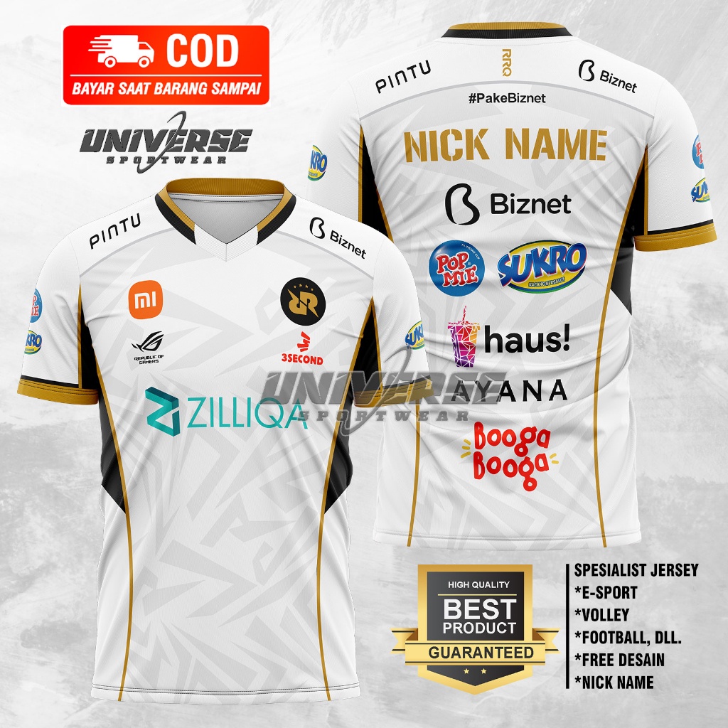 Jual JERSEY RRQ HITAM & PUTIH TERBARU 2022/2023 MPL S10 FREE NICKNAME ...