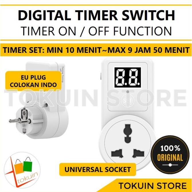 Jual Timer Stop Kontak Colokan Timer Listrik Digital Switch Saklar ...
