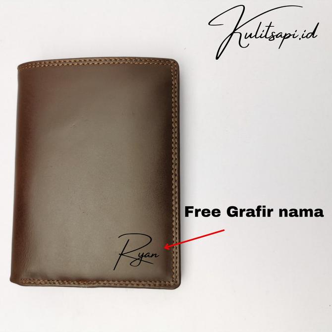 Jual Custom Dompet Kulit asli Pria Free GraFir nama atau Logo Full ...