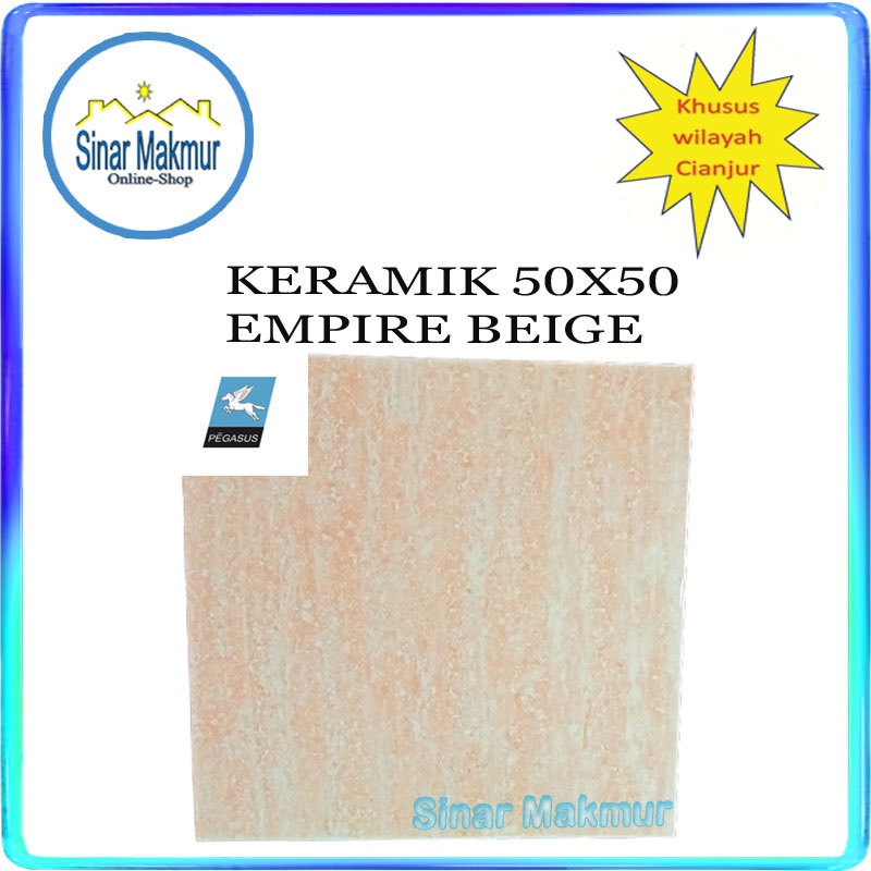 Jual Keramik Lantai 50x50 Empire Beige (PEGASUS) | Shopee Indonesia