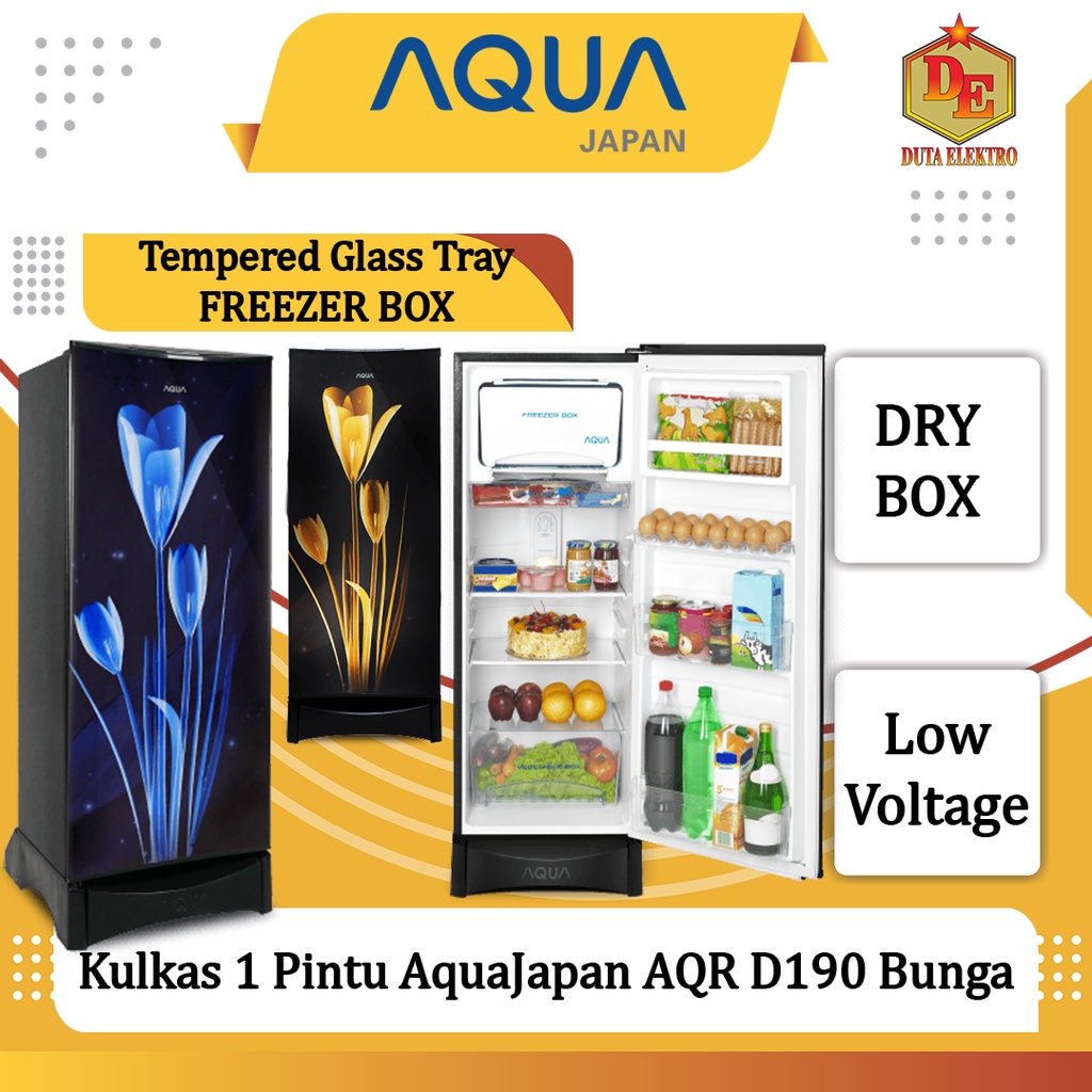 Jual Kulkas 1 Pintu AquaJapan AQR D190 Bunga | Shopee Indonesia