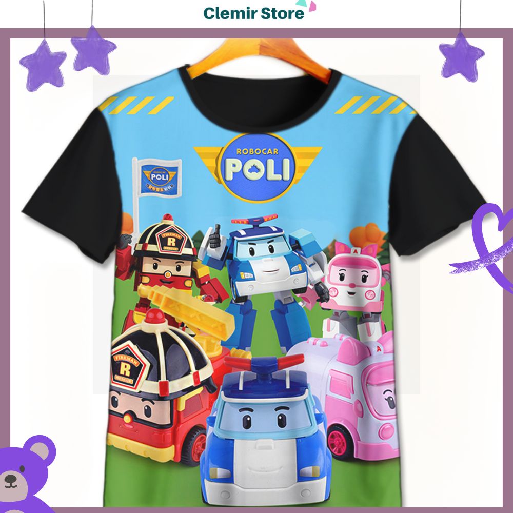 Jual Kaos Anak Robocar Poli Karakter 3 Untuk Usia 1-12 Tahun | Baju ...