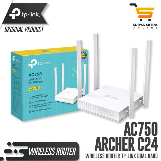 Jual TP Link Archer C24 AC750 Dual Band Wifi Router | Shopee Indonesia