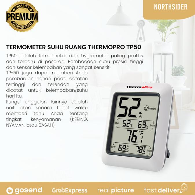 Jual THERMOMETER HYGROMETER HUMIDITY | TERMOMETER SUHU RUANG THERMOPRO ...
