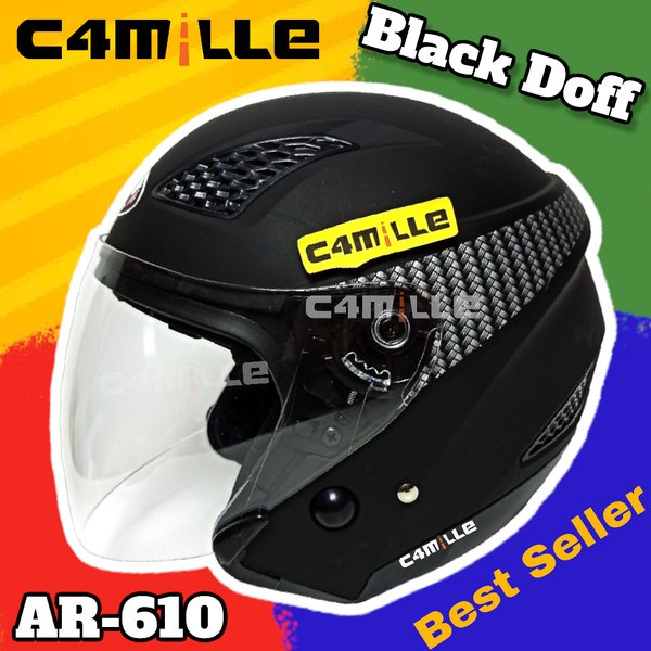 Jual Helm Arl Model Zeus Polos Black Doff Half Face | Shopee Indonesia