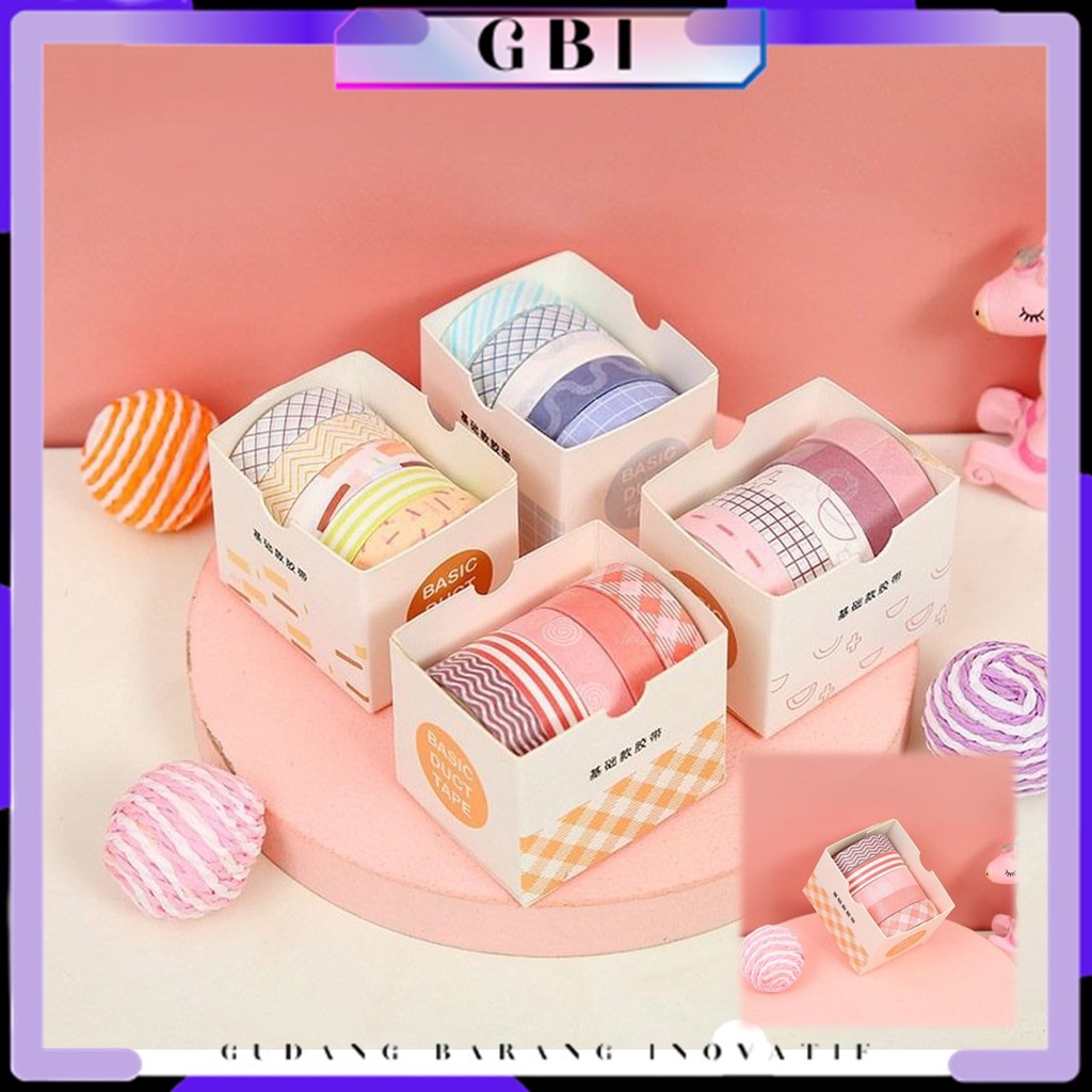 Jual GBI Masking Tape Set 5pcs Essential Collection Isi 5 Selotip Bahan ...