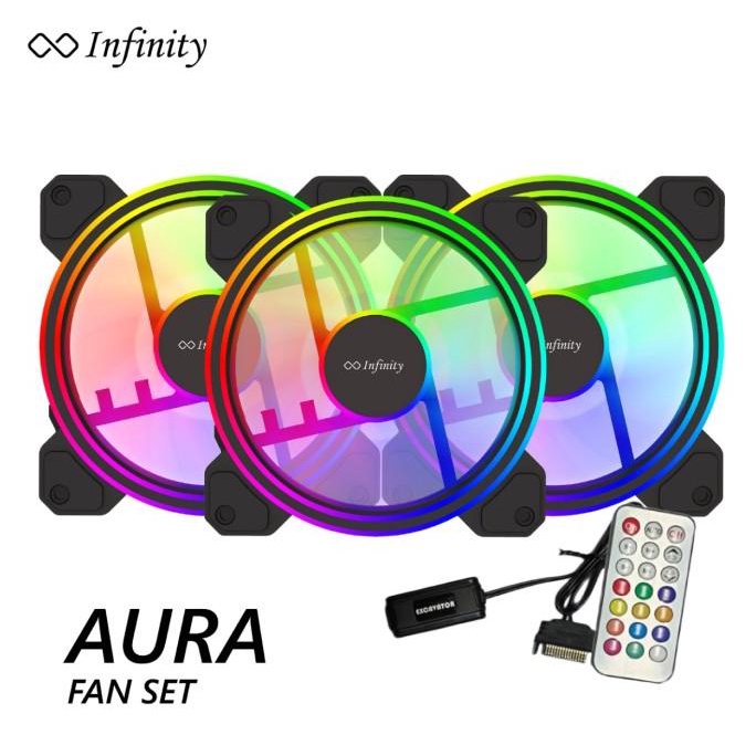 Jual Fan Casing Infinity AURORA 3 Pack 3IN1 (REMOTE + CONTROLER ...
