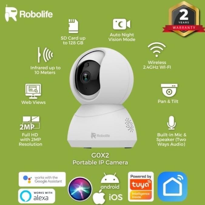 Jual IP CAMERA CCTV ROBOLIFE GOX2 2mp smart cctv wireless WiFi | Shopee ...