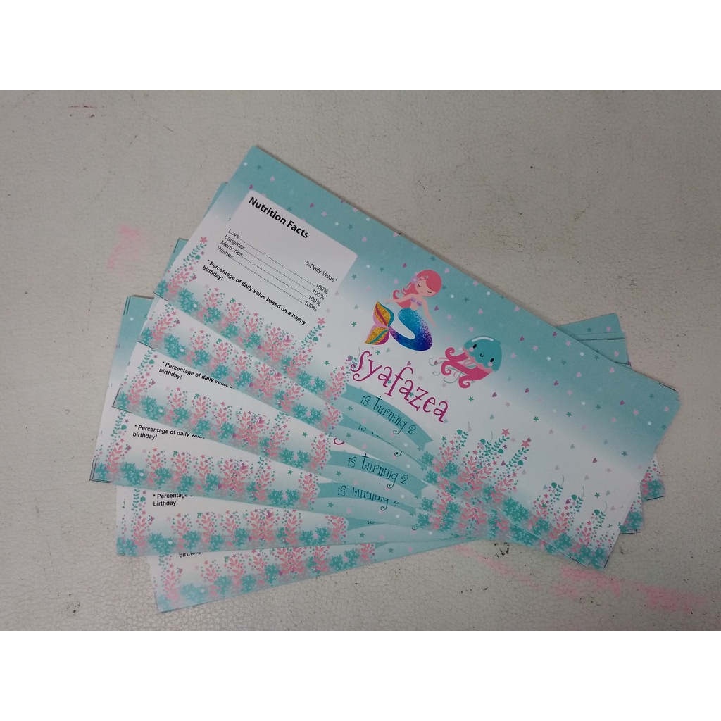 Jual label susu botol mermaid / label minuman mermaid / label susu ...