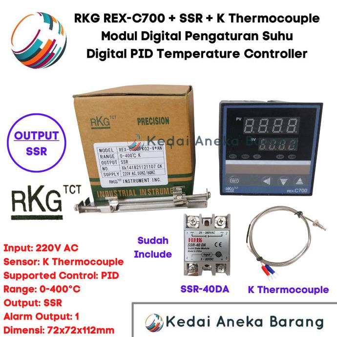 Jual PID Rex C700 Rex-C700 Temperature Controller SSR 40A K Thermocouple | Shopee Indonesia