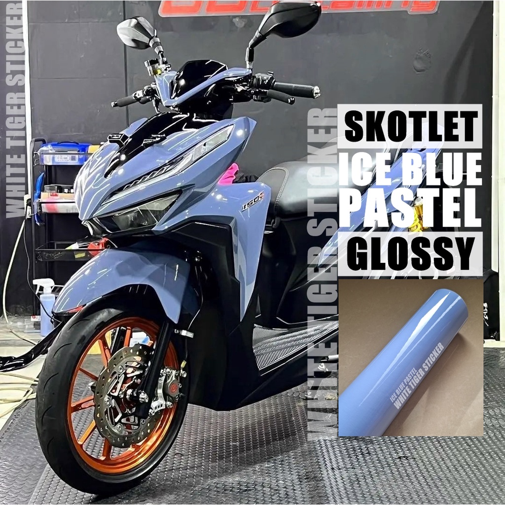 Jual SKOTLET STIKER MOTOR ICE BLUE PASTEL GLOSY SCOTLITE ICE BLUE ...