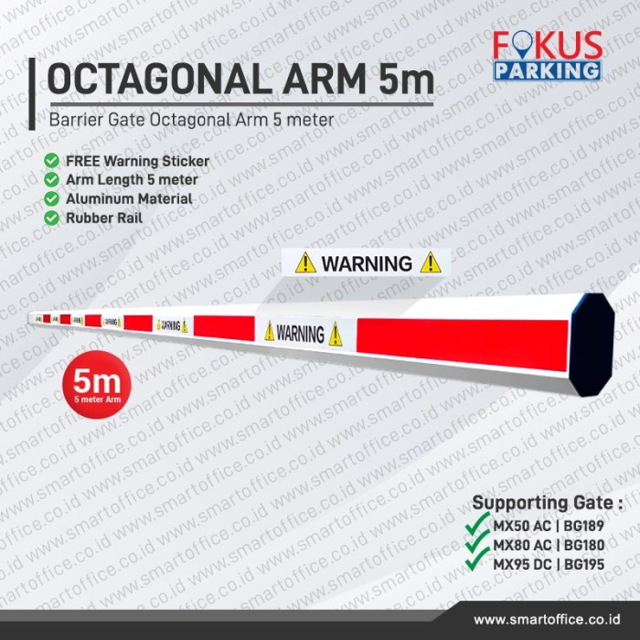 Jual Terlaris Palang Parkir 5 Meter Barrier Gate Arm Palang Portal ...