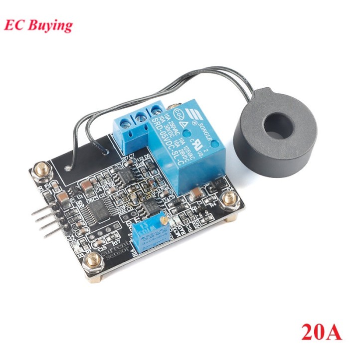 Jual HOT SALE!!! MODUL RELAY TRANSFORMER SENSOR DETEKSI ARUS AC 5V 10A ...