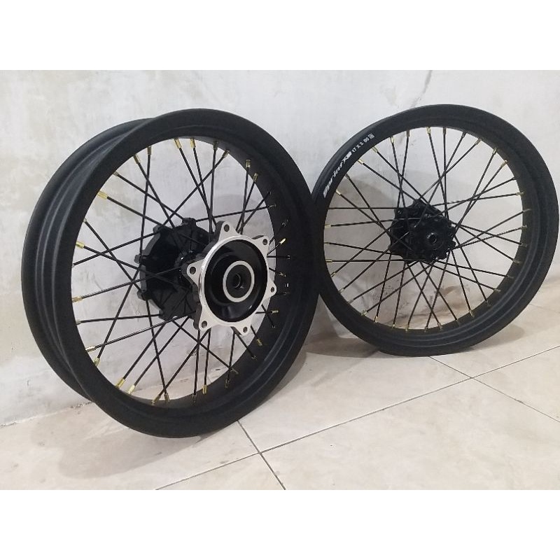 Jual WHEELSET VELG RODA SUPERMOTO HONDA CRF UKURAN 250 300 RING 17 FULL ...