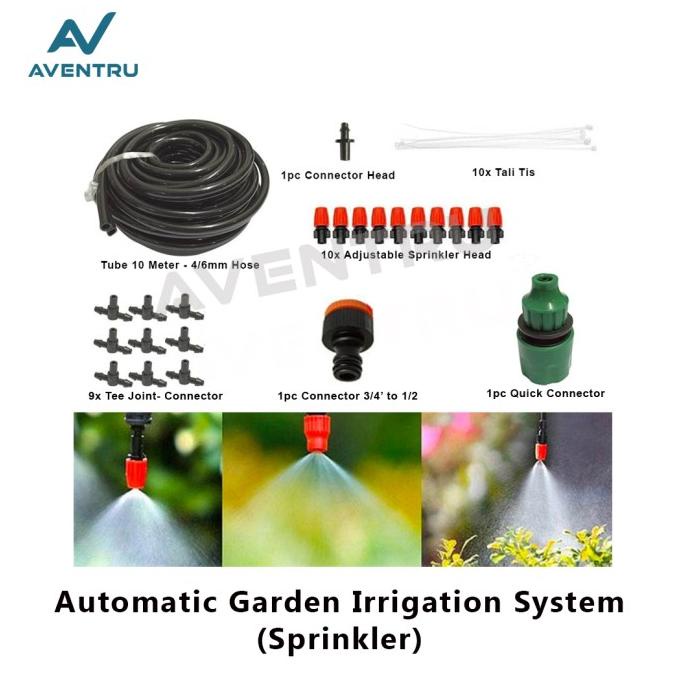 Jual Automatic Garden Irrigation System / Alat Siram Sprinkler Set ...