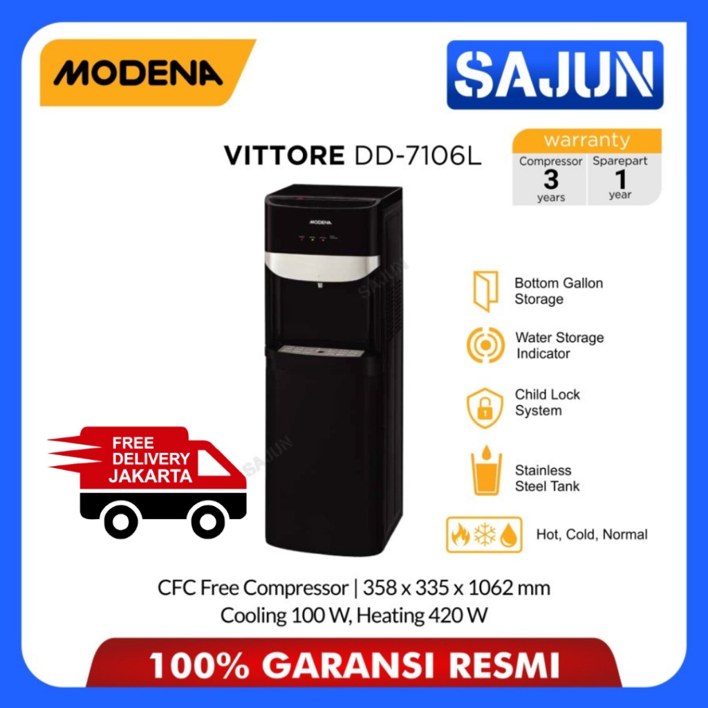 Jual Modena Water Dispenser VITTORE DD 7106L Dispenser Air Galon Bawah ...