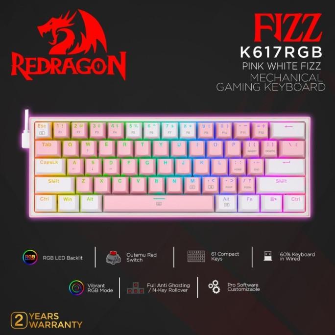 Jual K617 / K617R / K617Rgb Redragon Mechanical Gaming Keyboard 60% ...