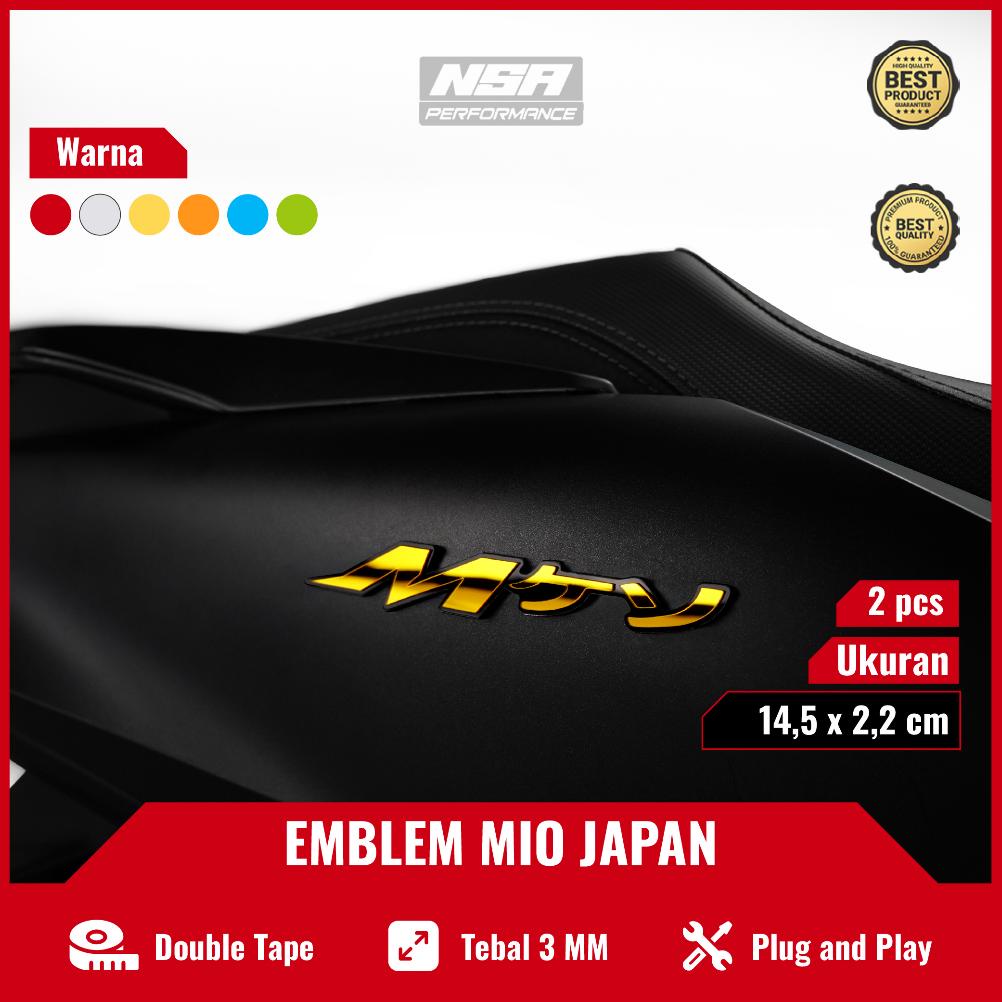 Jual Aksesoris 2Pcs Emblem Mio Sporty Logo Mio Smile Timbul 3D Emblem ...