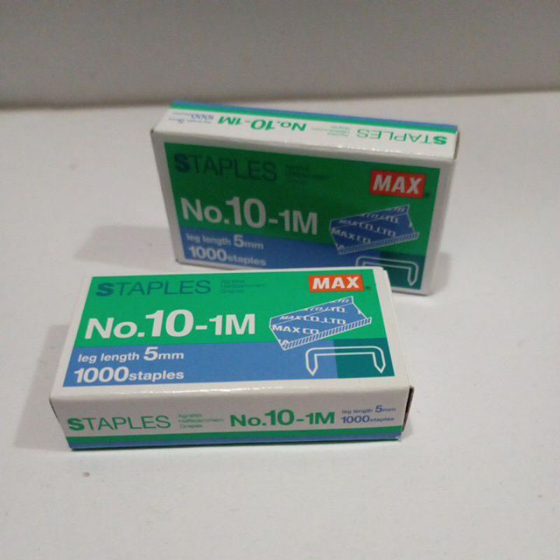 Jual ISI STAPLES MAX no.10-1M , 5mm, 20 pcs / boxs | Shopee Indonesia