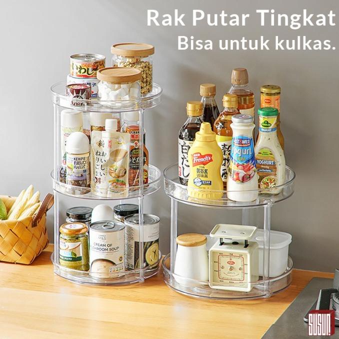 Jual Rak Putar Tingkat / Rak Putar Bumbu / Rak Putar Kosmetik / Lazy ...