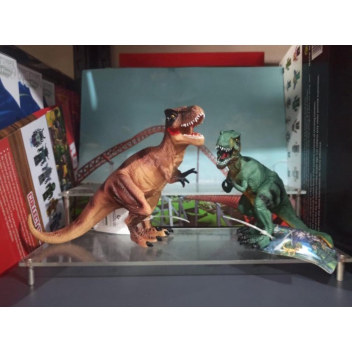 Jual figure dinosaurus t rex besar hard rubber figur t-rex coklat ...