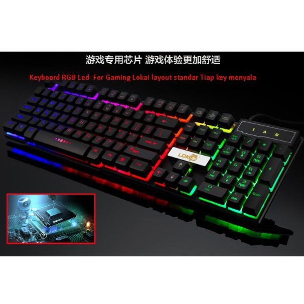 Jual Ready!.. Keyboard RGB Led For Gaming Lokai layout standar Tiap key ...