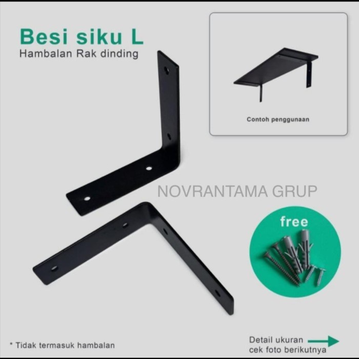 Jual Rak siku besi L penyangga rak dinding 10x10cm braket siku dinding ...