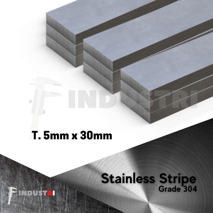 Jual Plat strip Stainless 5mm x 30mm Sus 304 strip harga per 1 cm ...