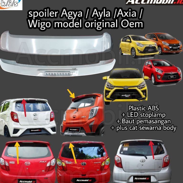 Jual Rekomendasi!.. spoiler plastic toyota agya daihatsu ayla perodua axia toyota wigo with ...