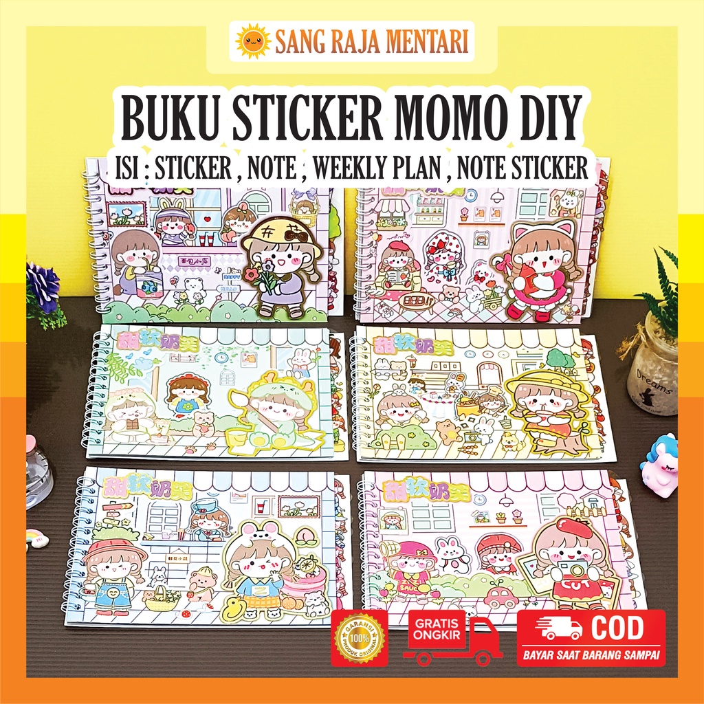 Jual Buku Stiker DIY Momo | Mixue | Anime | Book Sticker Scrapbook ...