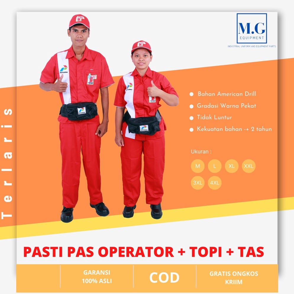 Jual Menarik.. SERAGAM SPBU BAJU+TOPI+TAS PERTAMINA - OPERATOR ...