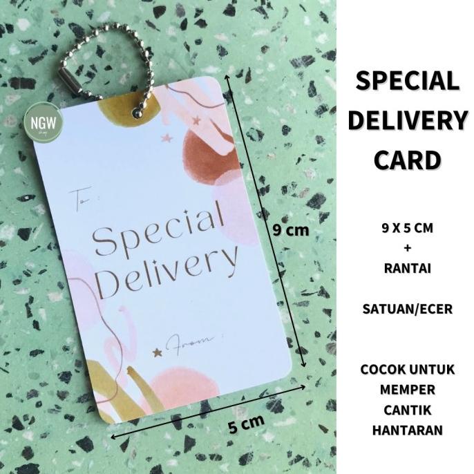 Jual Special Delivery Tag Kartu + Rantai Satuan Ecer Ucapan Hampers ...
