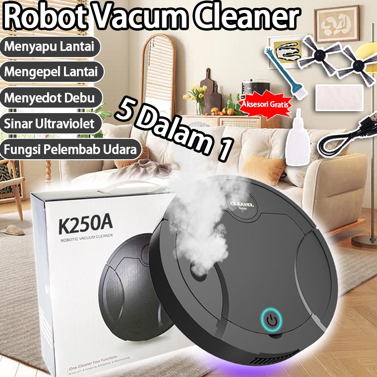 Jual HARGA TERMURAAH!. Robot Vacum Cleaner 5 in 1 Portable Penyedot Debu Rumah Sapu Otomatis ...