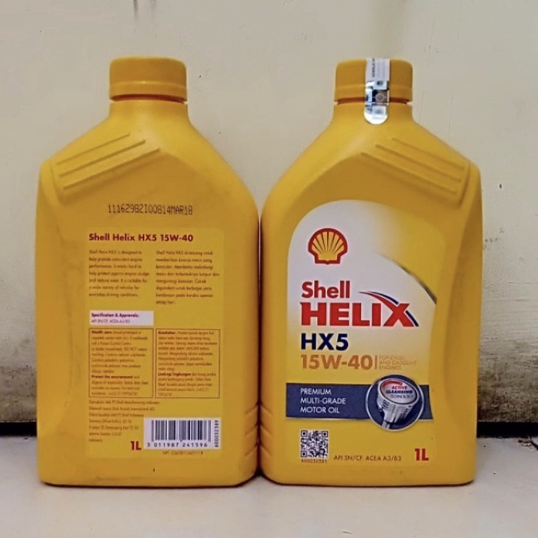 Jual stok baru OLI Mesin Shell HX-5 SAE 15W-40 Kemasan 1 Liter 1000ml ...