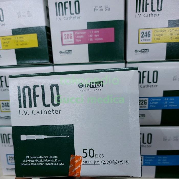 Jual inflo iv onemed 18 20 22 24 isi 50pcs | Shopee Indonesia