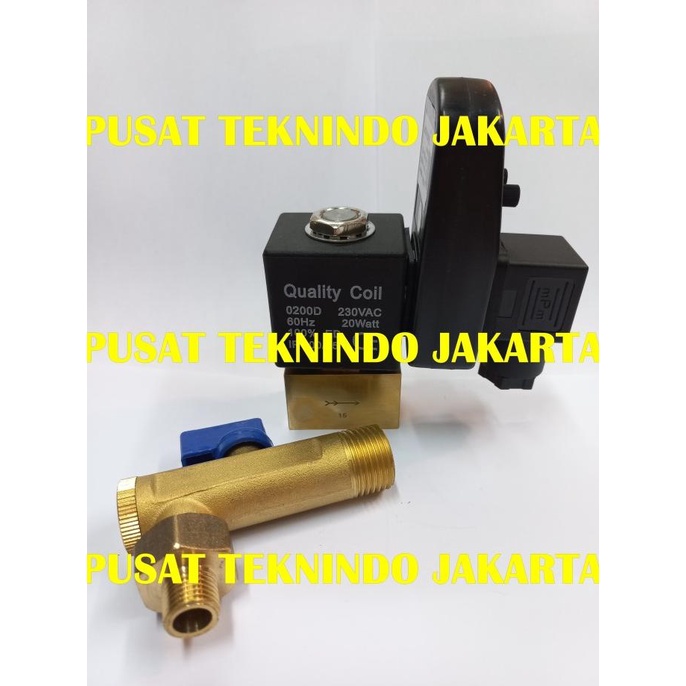 Jual SOLENOID VALVE TIMER AUTO DRAIN VALVE 16KG AC230V 1/4" PU220 ...