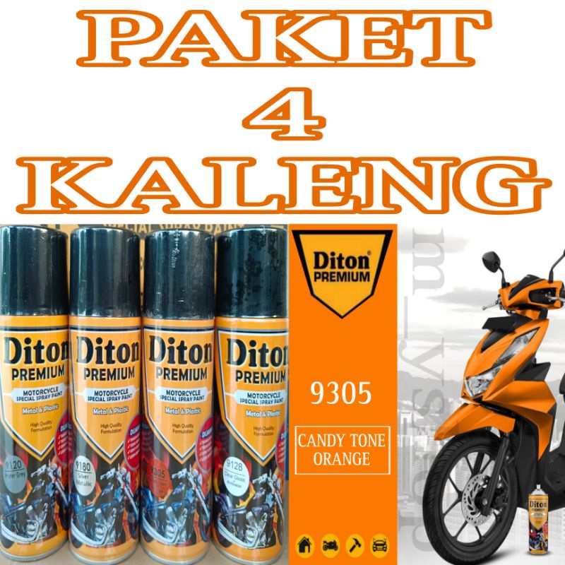 Jual PAKET 4 KALENG pilok pilox diton premium CANDYTONE ORANGE 9305 ...