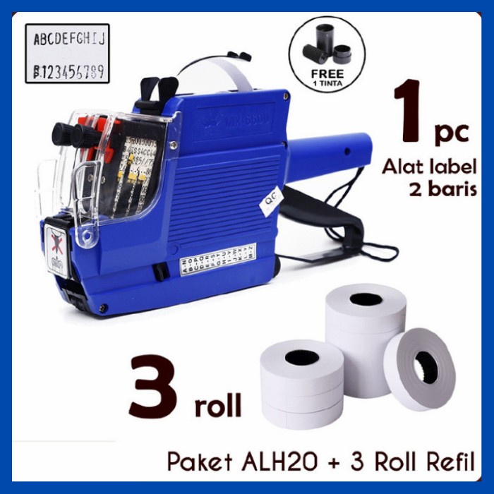 Jual Alat cetak print sticker label harga tanggal date expired 2 baris ...