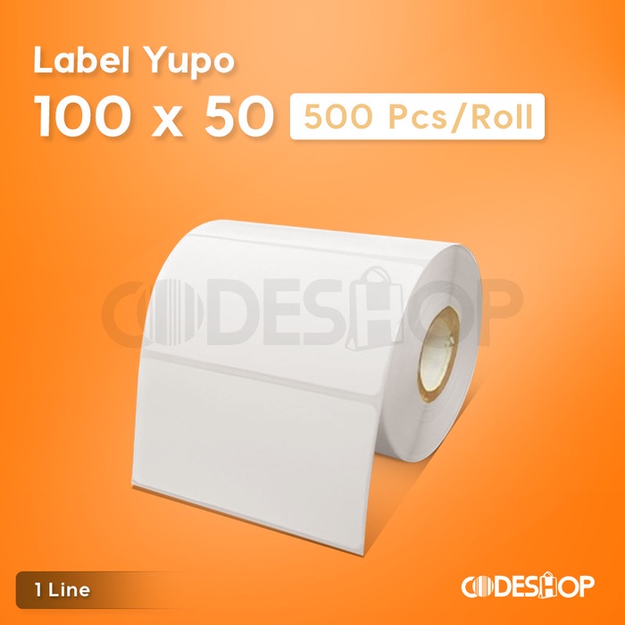 Jual JUAL LABEL BARCODE 100x50 1 LINE STICKER YUPO 100 X 50 MM ISI 500 ...