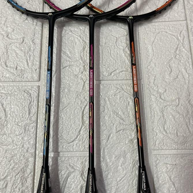 Jual Raket Badminton POWER MAX NEW LIGHTNING 138 +senar 33lbs original ...