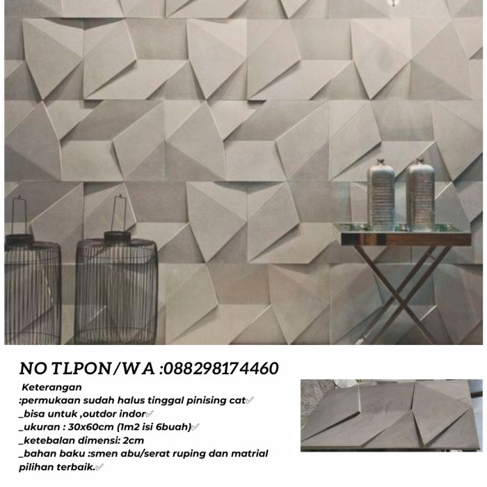 Jual best NEW walL panel 3D beton /ornamen 3D beton 30x60cm | Shopee ...
