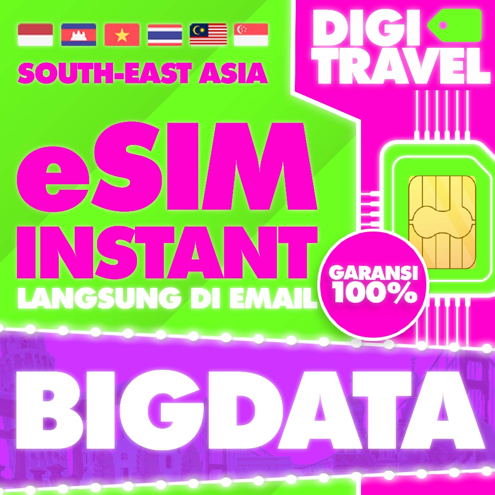 Jual Kekinian.. DIGI TRAVEL eSIM Singapore Malaysia Thailand Indonesia Vietnam Kamboja Data ...