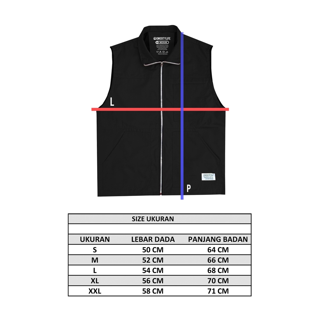 Jual Qwertylife Vest Piace Ripstop Basic Polos - Unisex | Shopee Indonesia