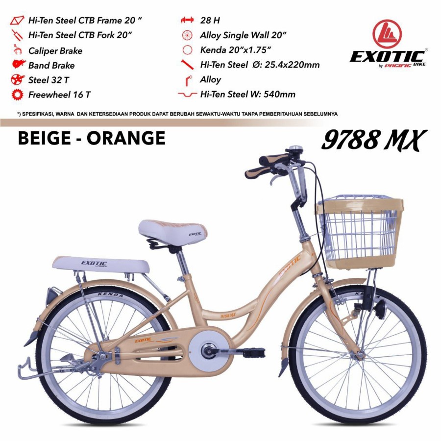 Jual sepeda City Bike CTB 20" EXOTIC ET-9788 MX Original Garansi 5 ...