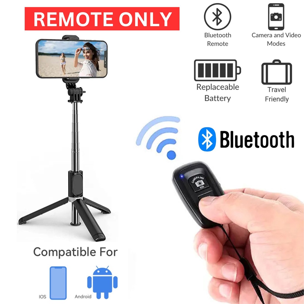 Jual Tomsis Remote Bluetooth Shutter Kamera HP Selfie | Shopee Indonesia