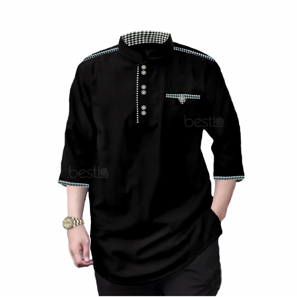 Jual Baju Koko Pria Hitam Terlengkap & Harga Terbaru Juni 2026 | Shopee ...