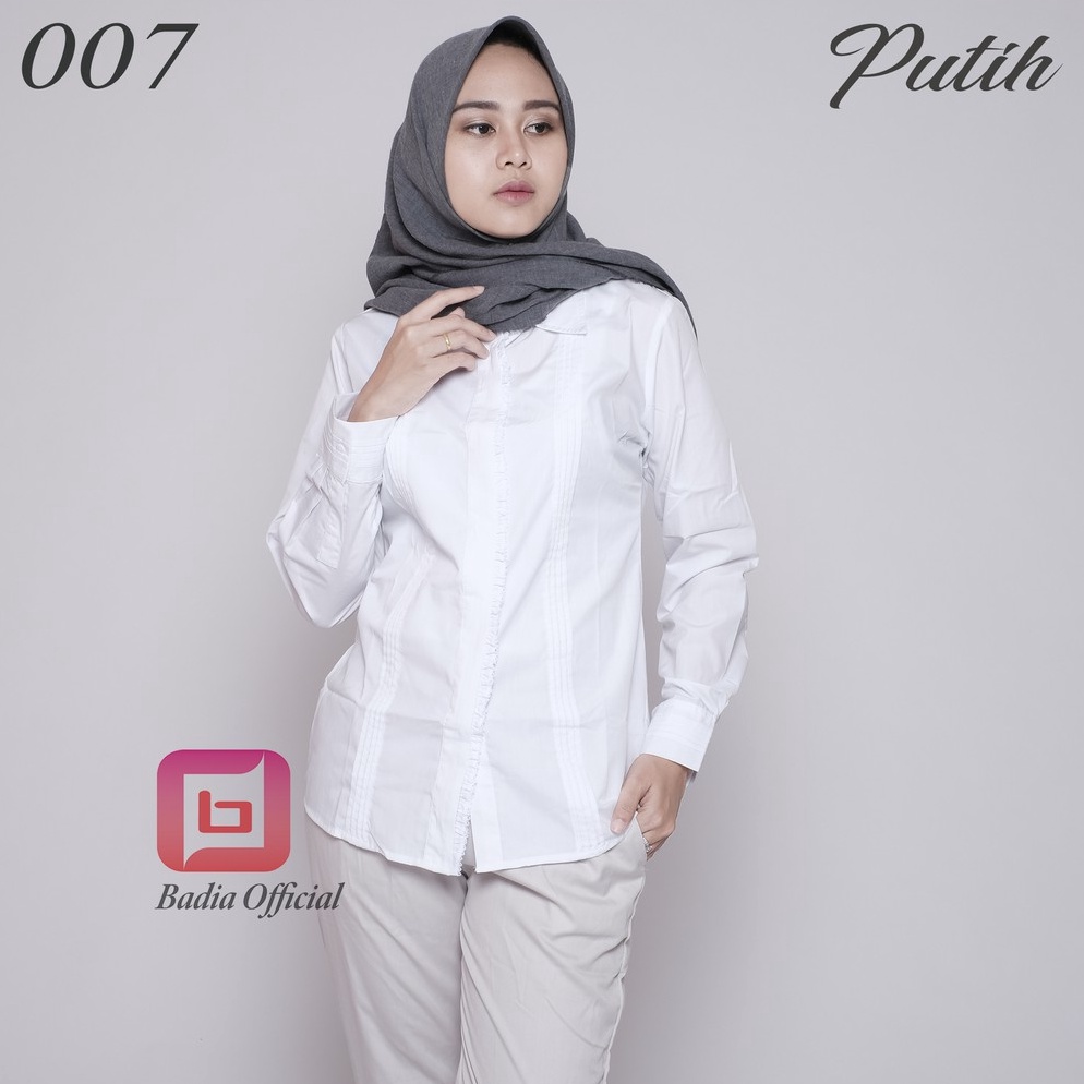 Jual STOK TERBATAS!. kemeja putih formal kancing tutup kerja kantor ...