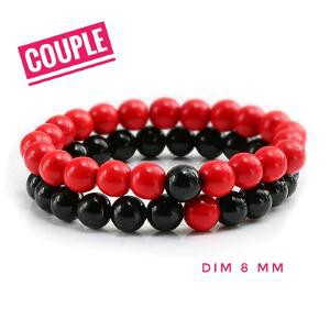 Jual Gelang Couple Natural Batu Bla Onix Dan Red Marjan Tampil Serasi ...
