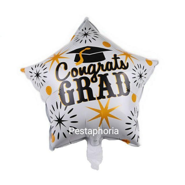 Jual Balon Foil Graduation / Wisuda Congrats Grad Star Toga Size 45 Cm ...